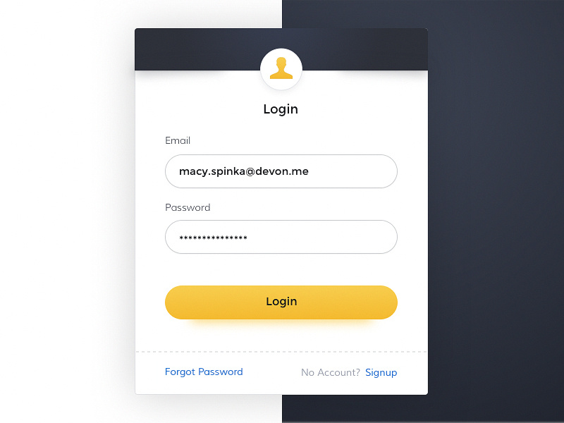 Login Form by Yaroslav Drebot on Dribbble