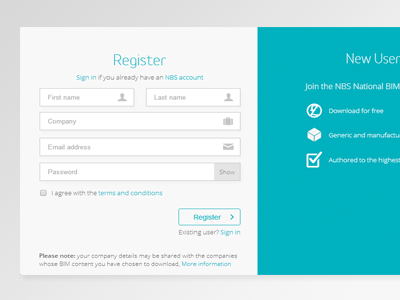 Register modal by Kirsty Hudson on Dribbble