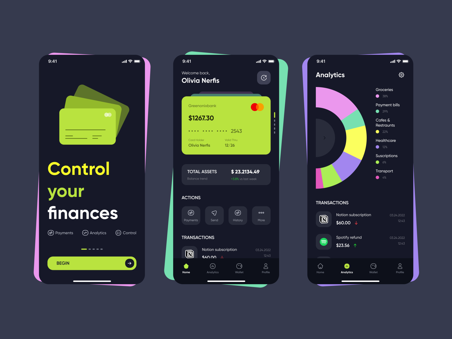 Smart banking app by Arina Kobenyak on Dribbble