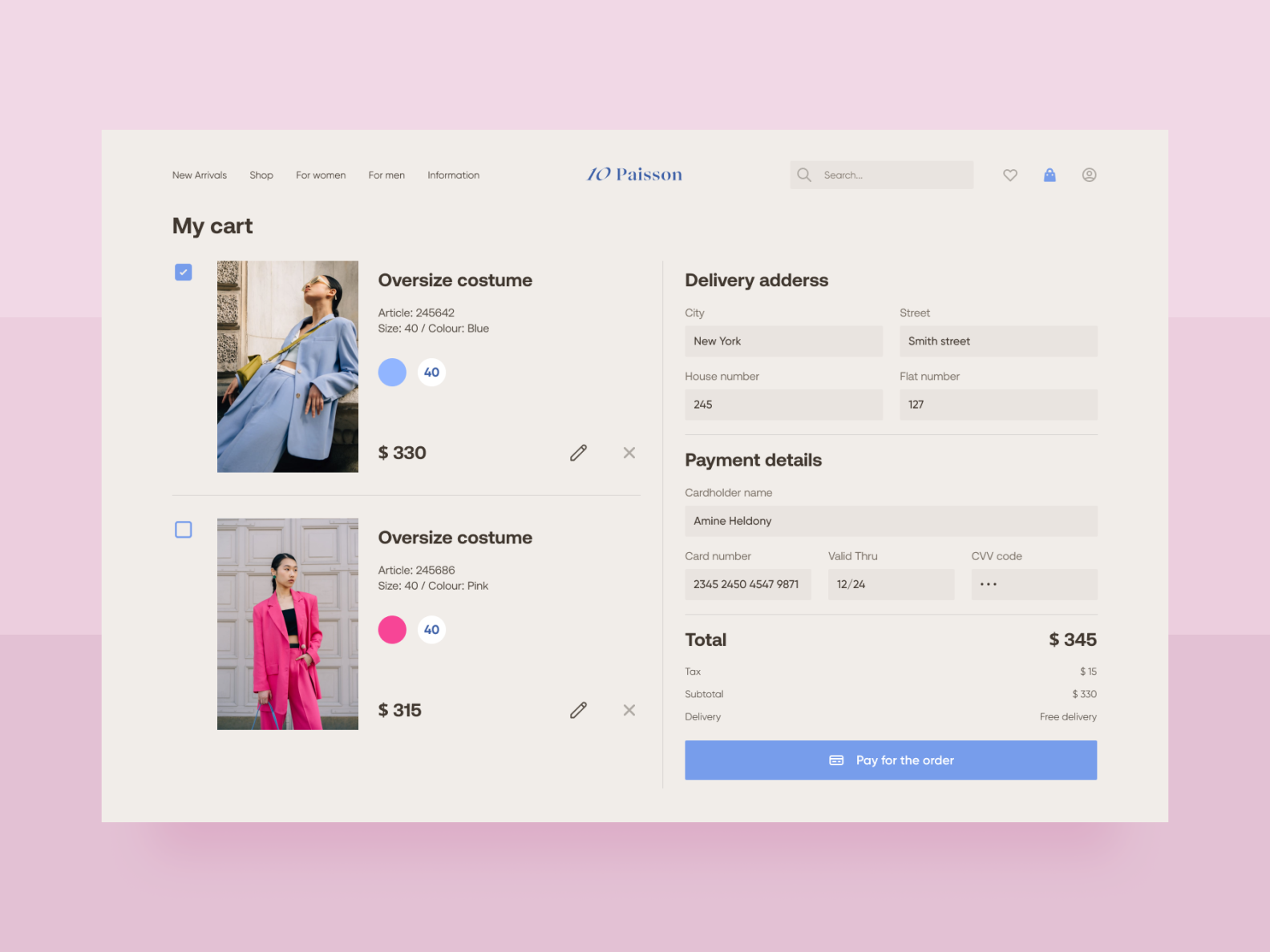 Fashion clothes store website by Arina Kobenyak on Dribbble