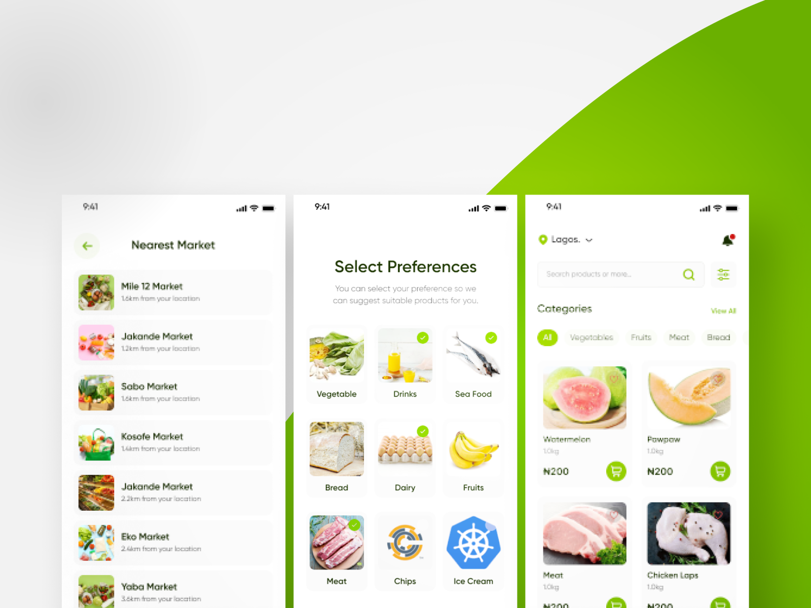 Food Market App Design by Adebanjo Albert on Dribbble