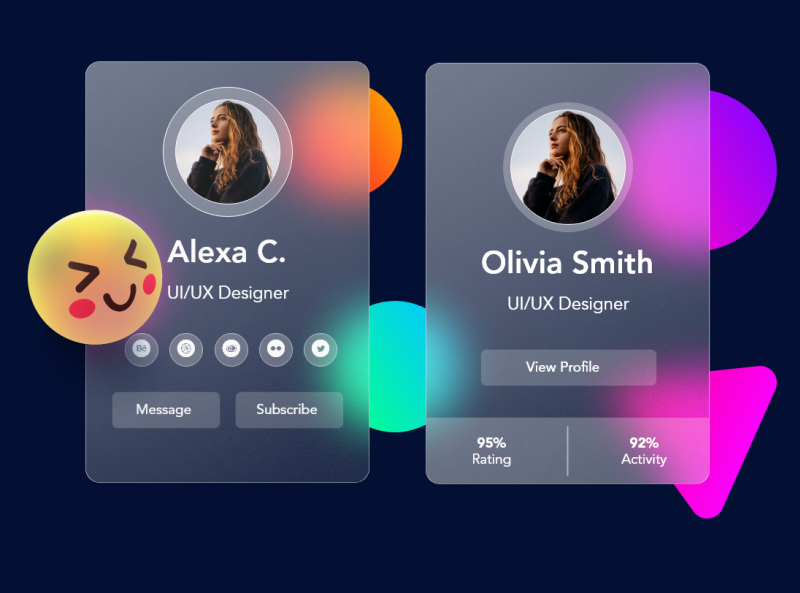 Glassmorphism Profile Card Design by Primon Chowdhury on Dribbble Glassmorphism Profile Card Design by Primon Chowdhury on Dribbble