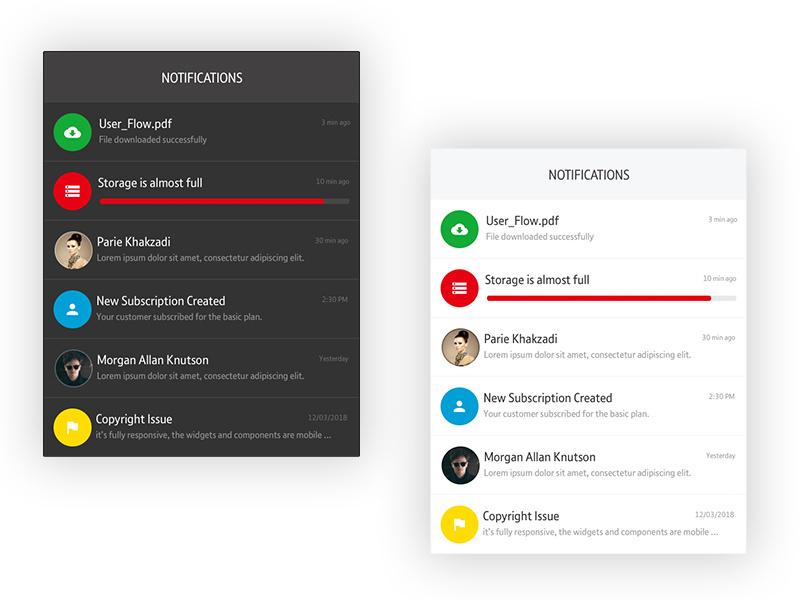 Web Notifications by Prakasam Mathaiyan on Dribbble