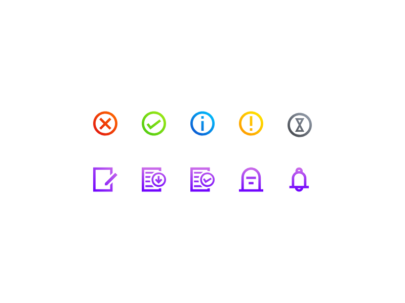 Order status icons by Prakasam Mathaiyan on Dribbble