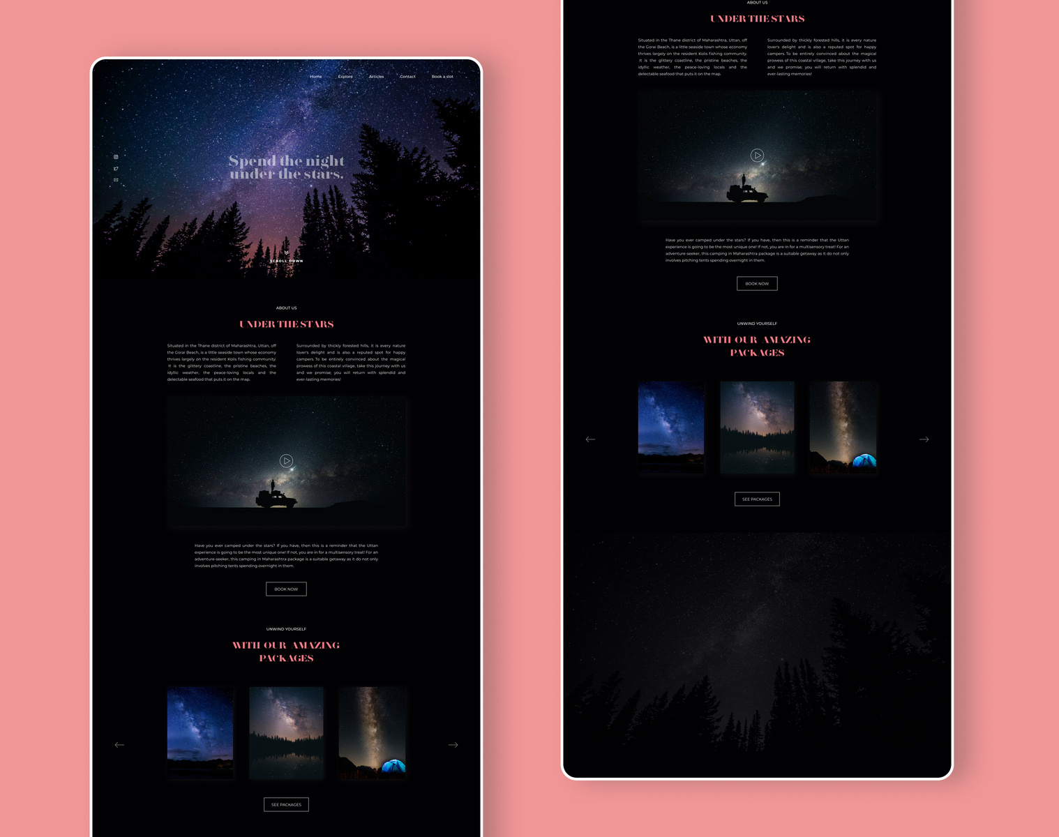 website design - Under the stars by Vivek Majumdar on Dribbble