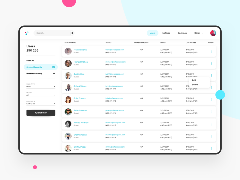 Internal CMS tool for Customer Support team by Yury Smirnov for UVIO on ...