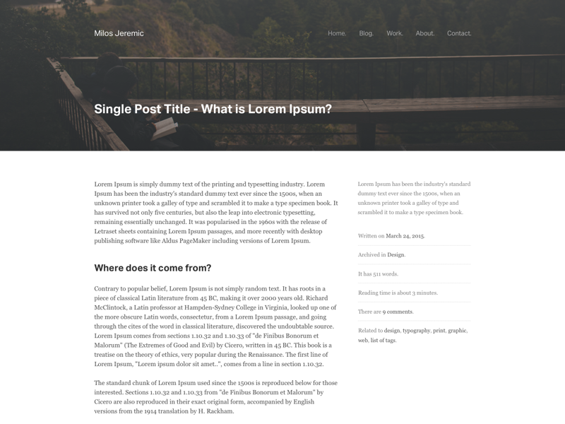 Personal Blog Exploration by Miloš Jeremić on Dribbble