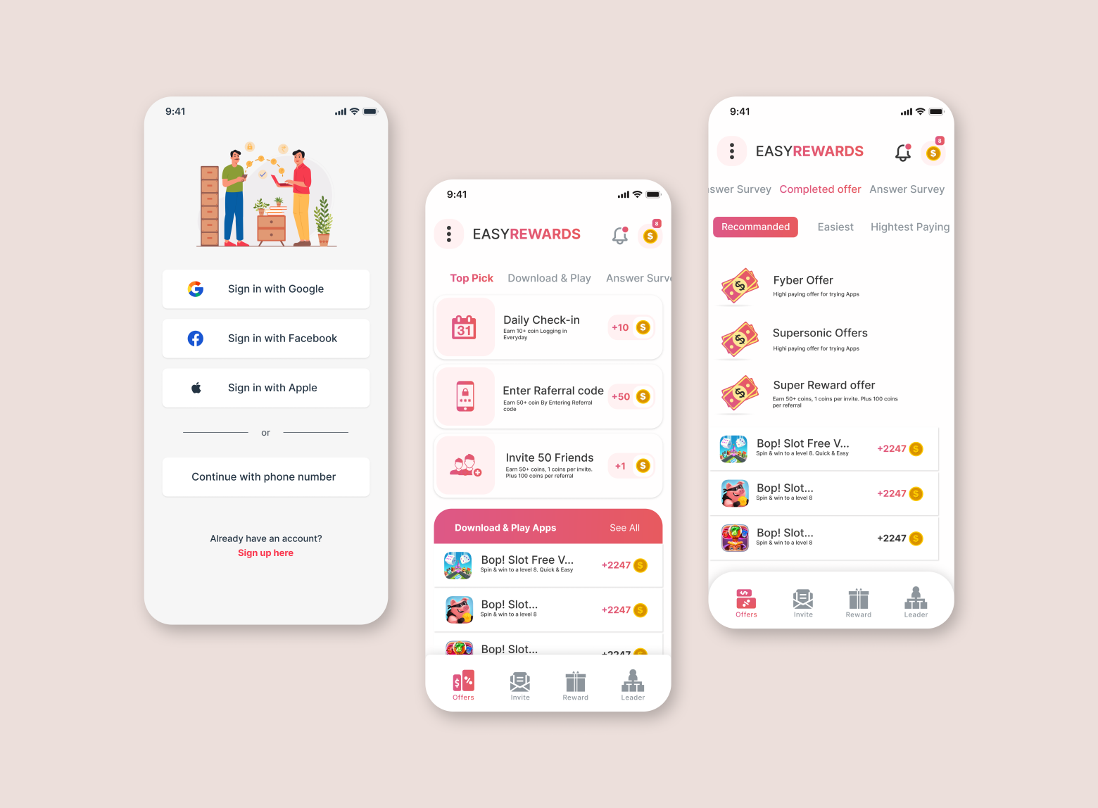 Easy Reward app Light theme by UTX Design on Dribbble