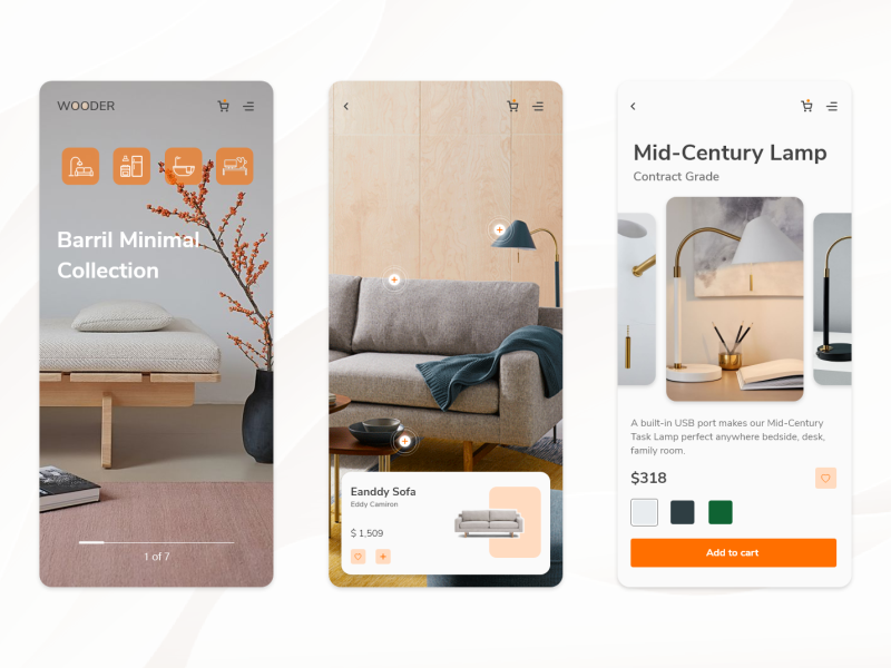 Furniture - online shop ios app screens by Asma Hamrawy on Dribbble