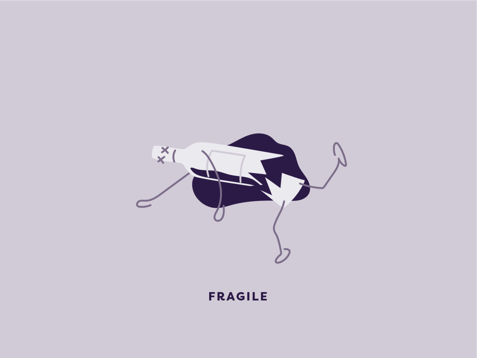 Illustrating Fragile wine bottle by Teager Eales on Dribbble