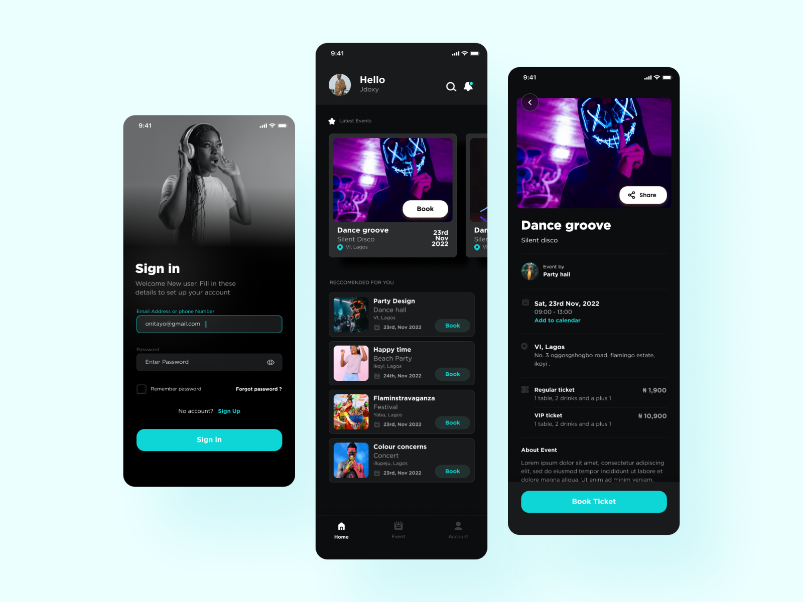 Events and ticketing app by Tochiro on Dribbble
