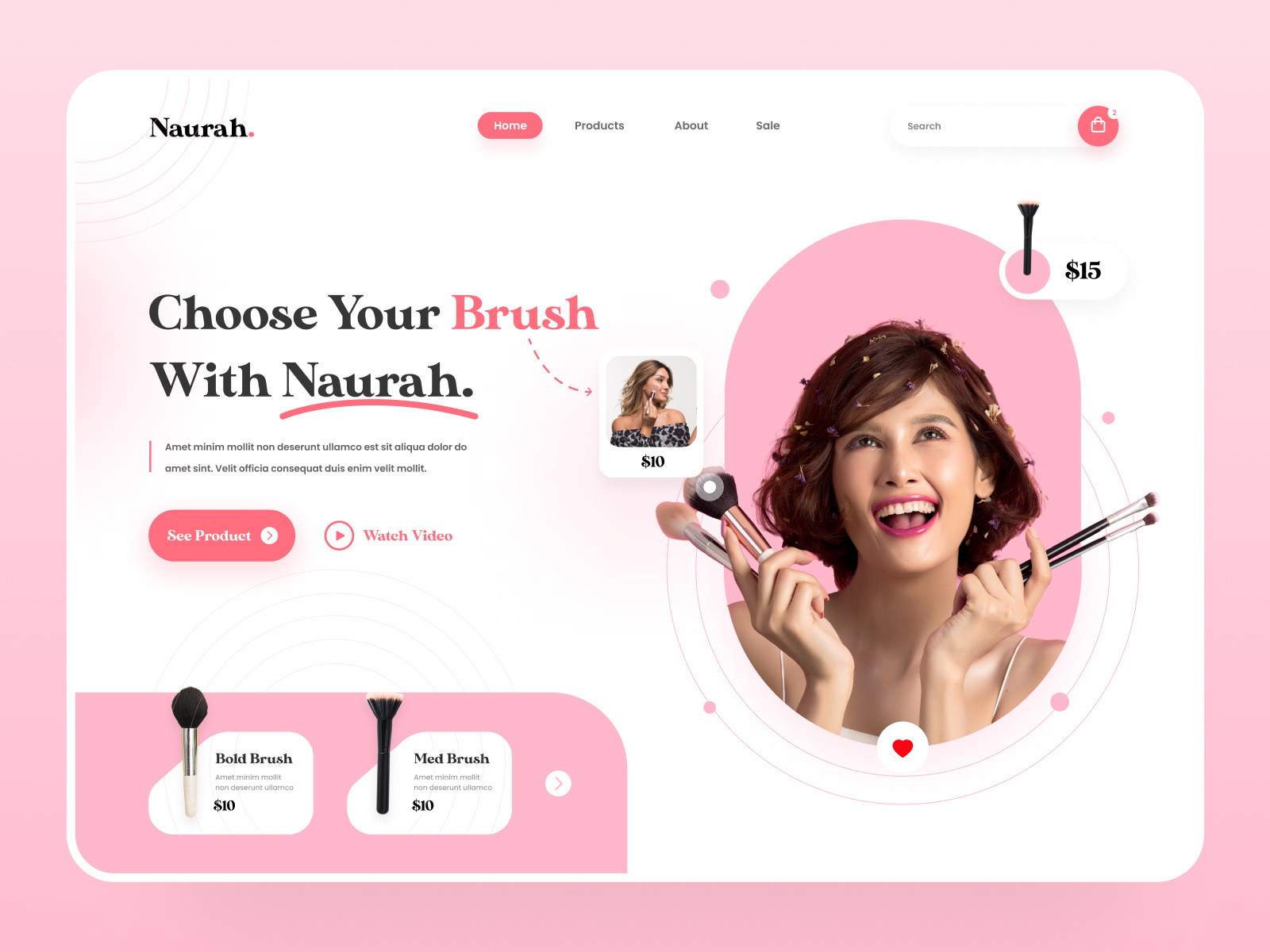 Cosmetic Brush | Hero Header by Rizky Febryan on Dribbble