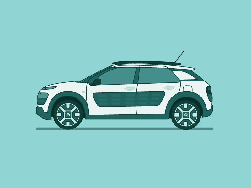 Citroën C4 Cactus illustration by Romain Bibré on Dribbble