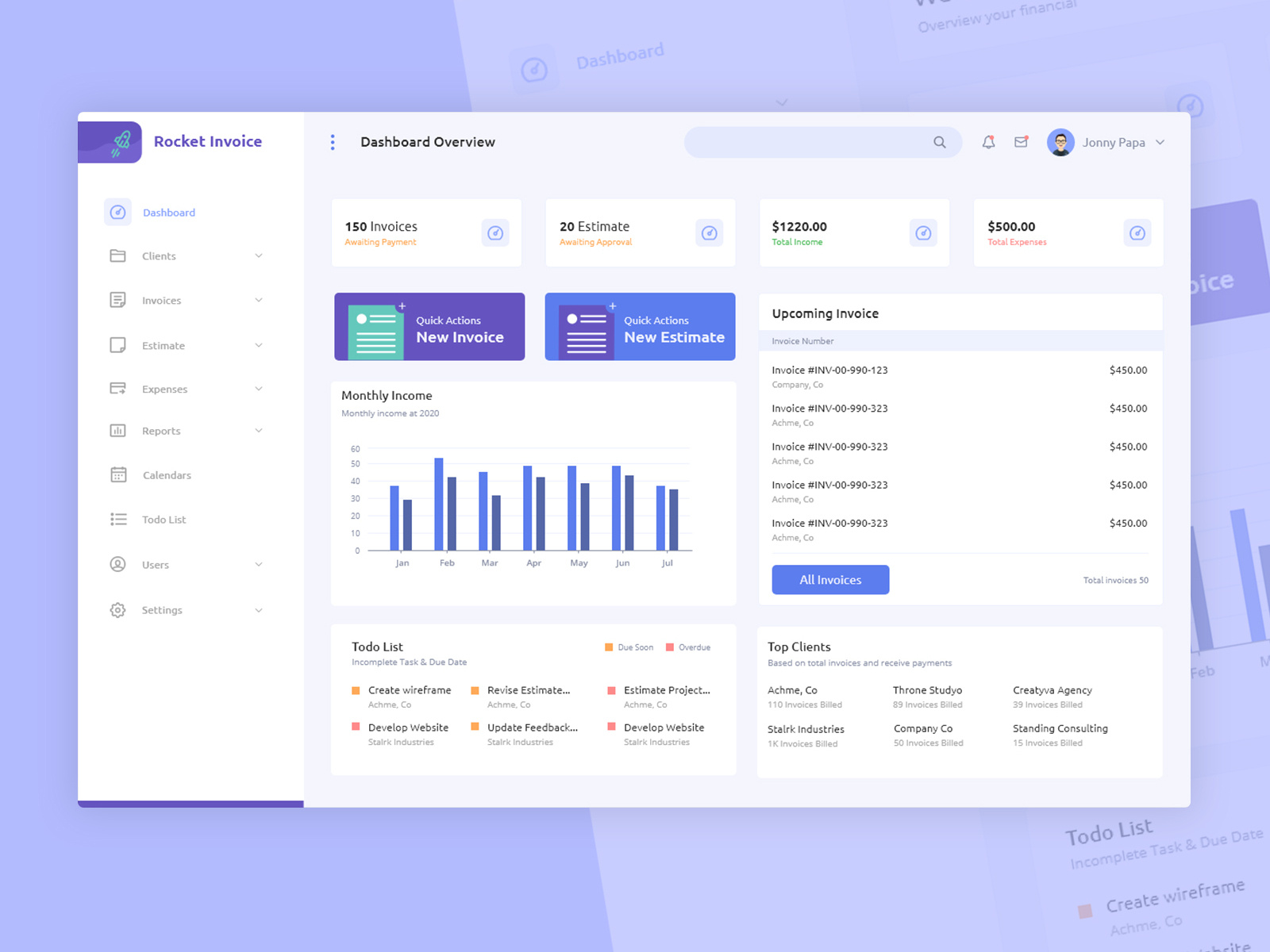 UI Design Dashboard Invoices Management by Appiqa Studio on Dribbble