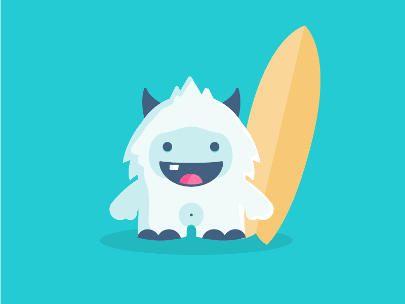 Surfing Yeti by Sylvain Drolet on Dribbble