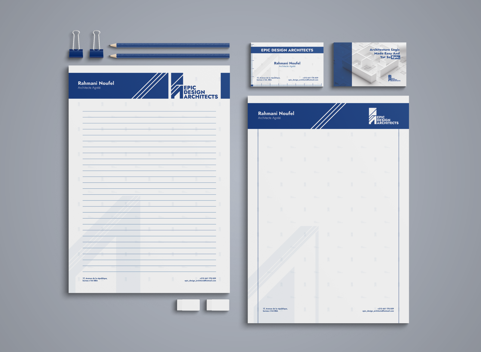 Epic Design Architects Stationery and Branding by Mossaab Allou on Dribbble