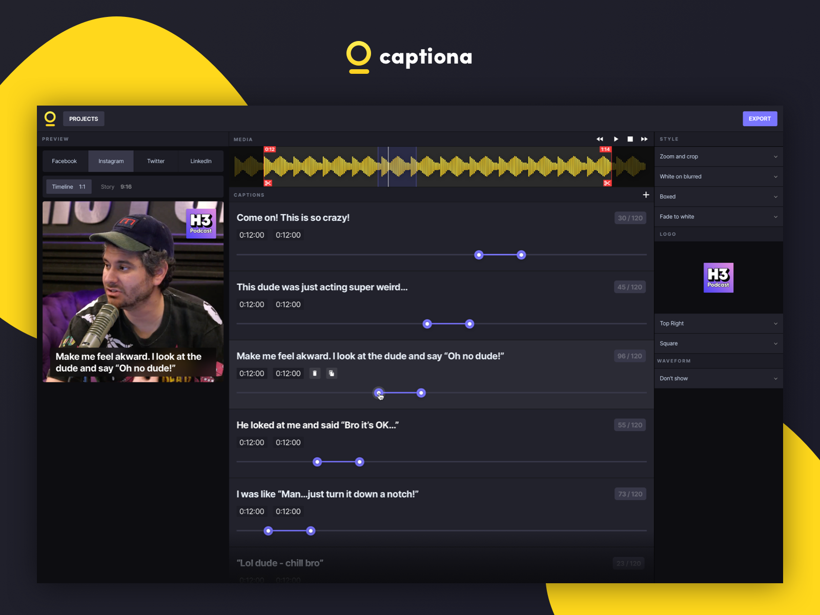 Caption app concept by Kristaps Elsins on Dribbble