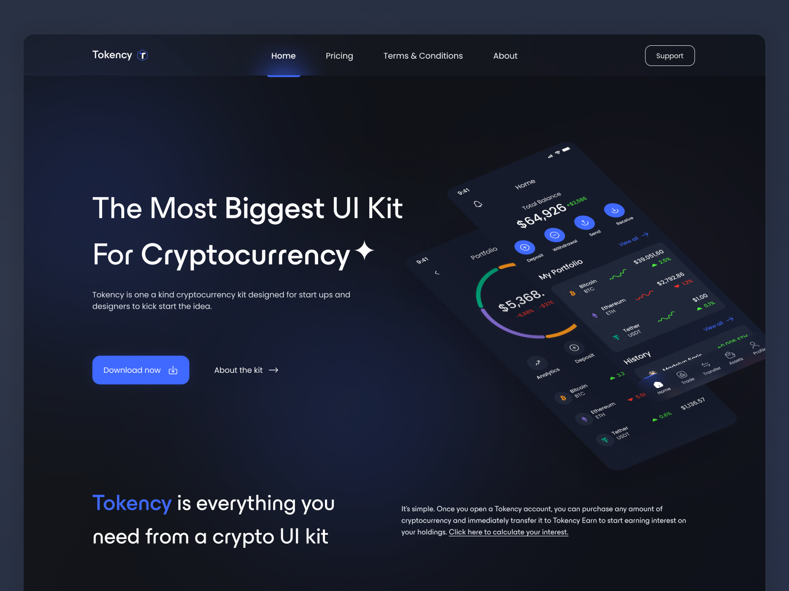 Tokency - UI Kit Landing Page by Amir Yahyaei for Echo on Dribbble
