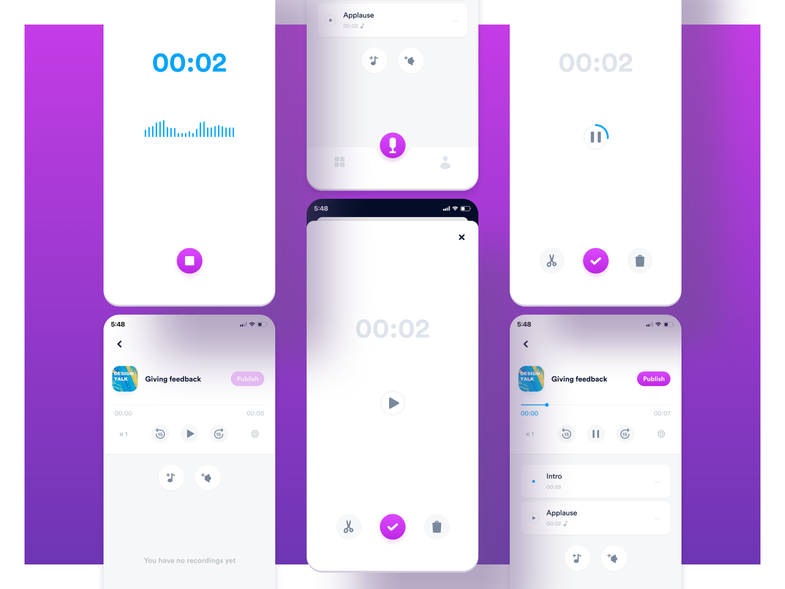 Podcast recording app by David on Dribbble