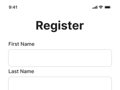 Register page by Emmanuella O. on Dribbble