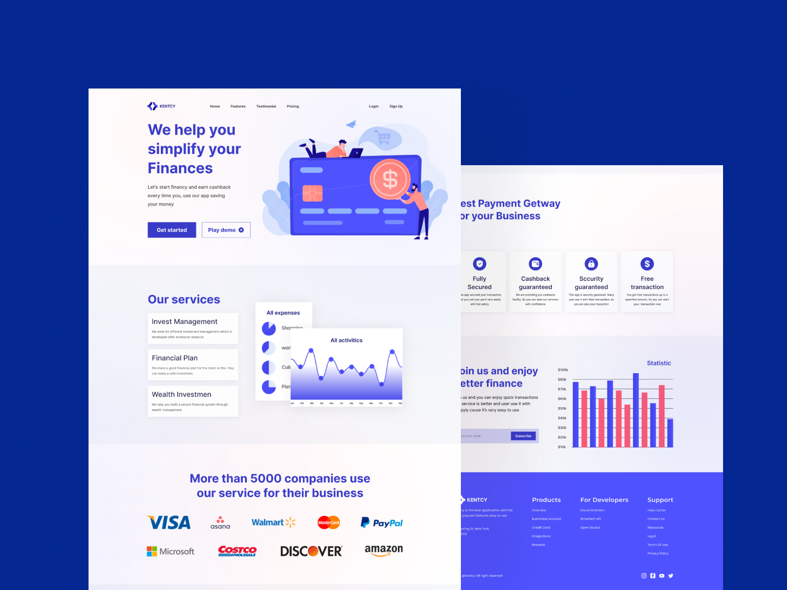 Financial landing page design by Md Emon Sheik. UI/UX, Logo And ...