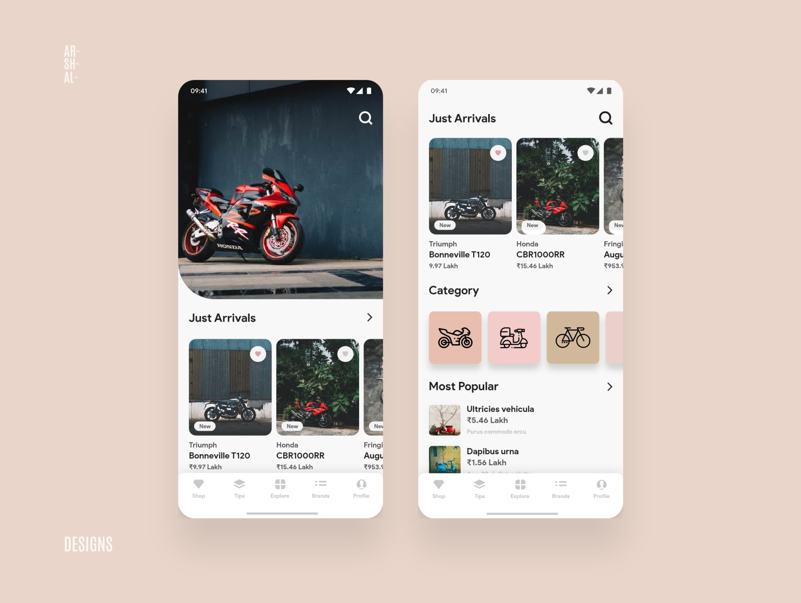 Bike App UI Concept by Arshal Ameen on Dribbble