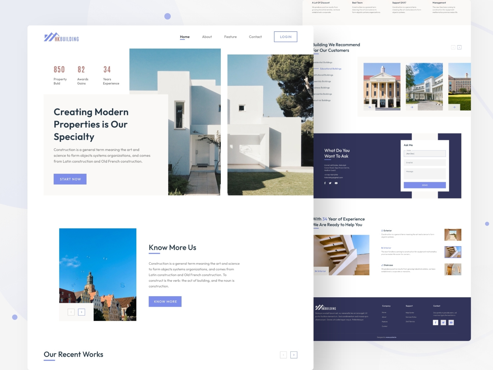 Construction Landing UI Design by Arshal Ameen on Dribbble