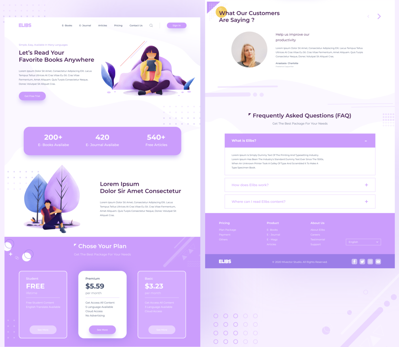 ELIBS E-Library | Landing Page by Fahmi on Dribbble