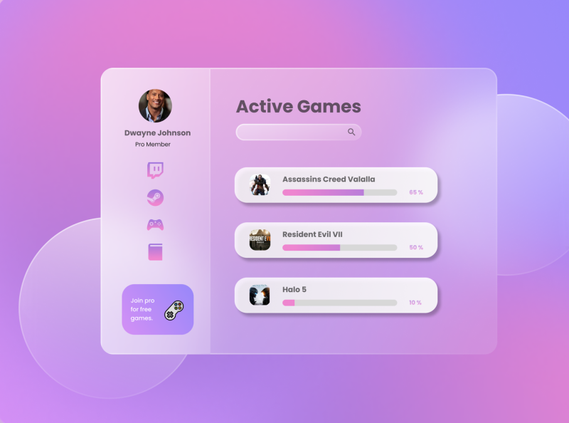 Glass UI by Luc Mosser on Dribbble