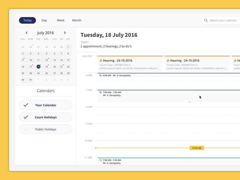 Calendar View by Jayaprasad Mohanan on Dribbble
