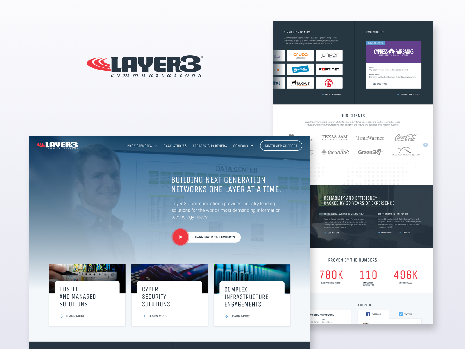 Website redesign for Layer 3 Comm. by Arturo Herrero on Dribbble