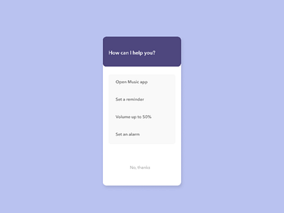 Assistant UI design by Erikk. on Dribbble