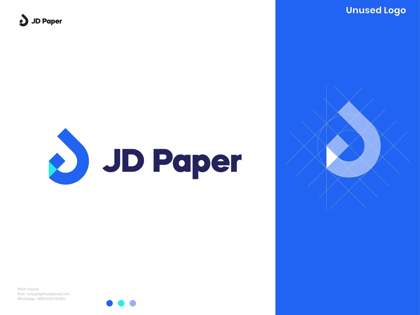 J&D logo, logo design, branding, JD Paper logo by Rony Ahmed | Logo ...