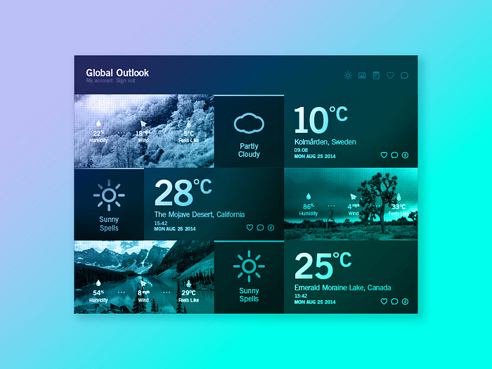 Weather Dashboard // Duotone by MadeByStudioJQ on Dribbble