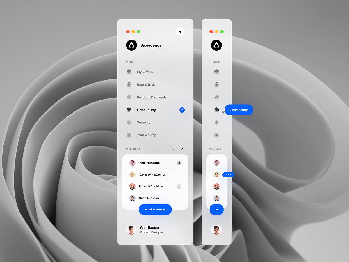 Sidebar Navigation - Light version 🔥🥳 by Amir Baqian for Ace Desgin Agency on Dribbble
