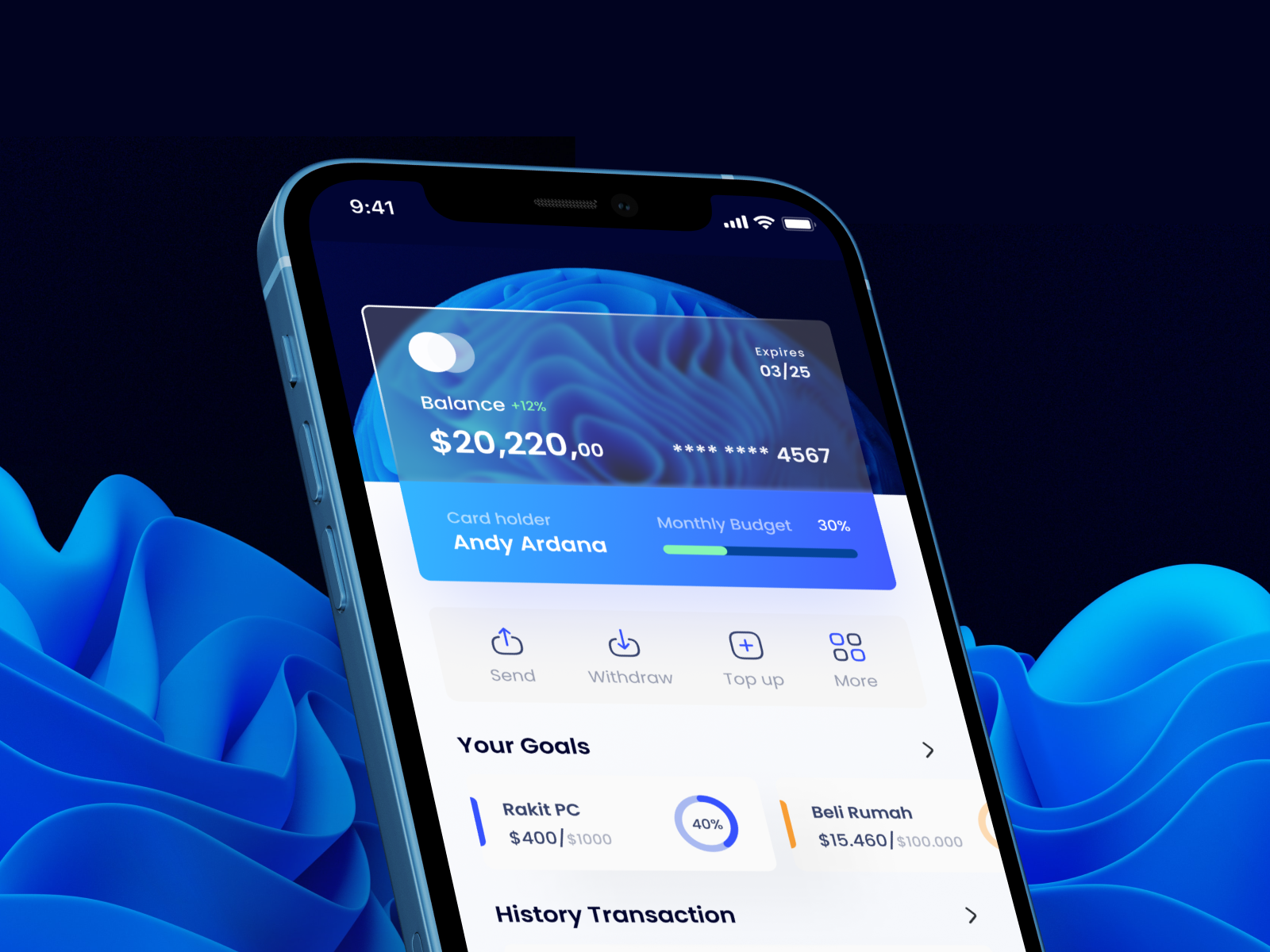 Finance Mobile App Concept by Andy Ardana on Dribbble