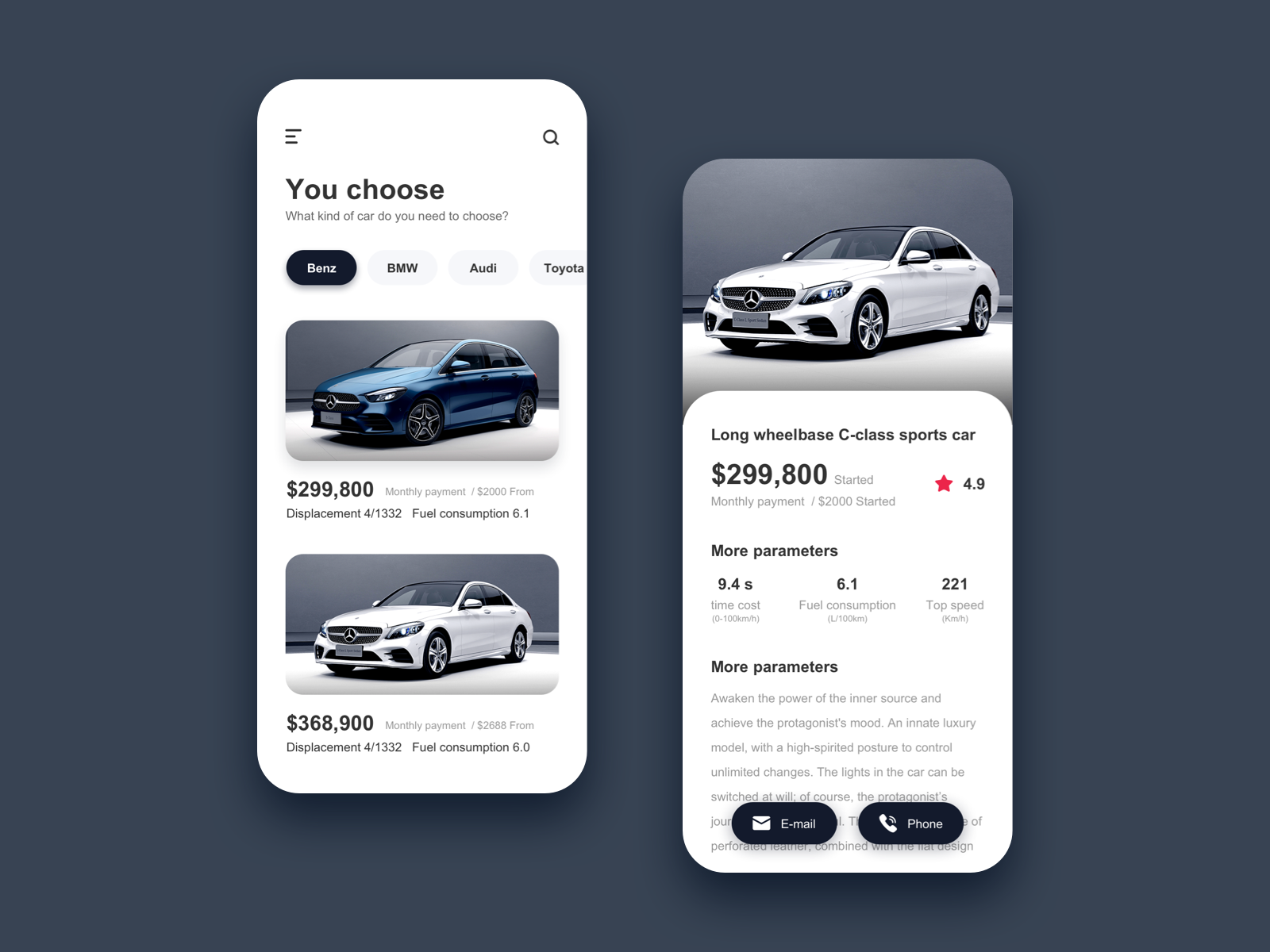 Mobile APP UI - Car by 大漠飞鹰CYSJ on Dribbble