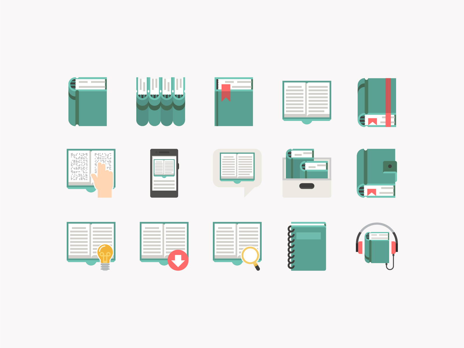 Book Icon Set by Jesus Chavarria on Dribbble