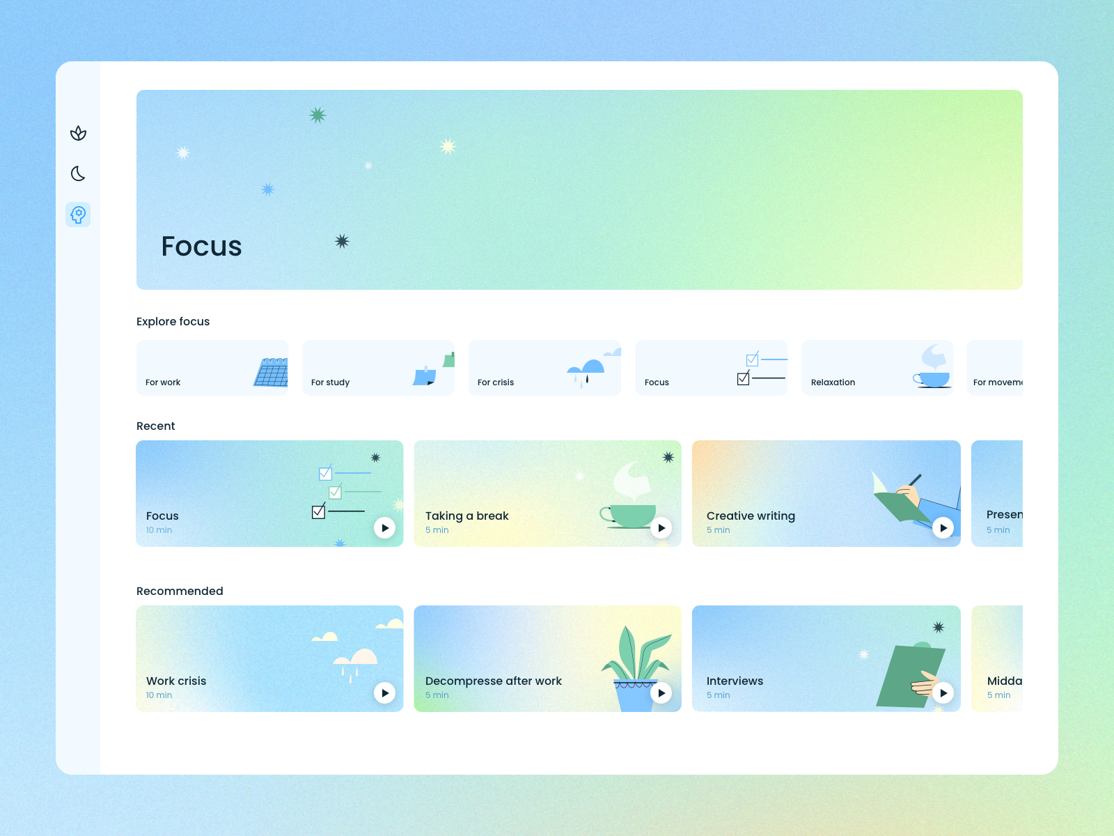 Focus💙 - colorful app design by Miriem on Dribbble