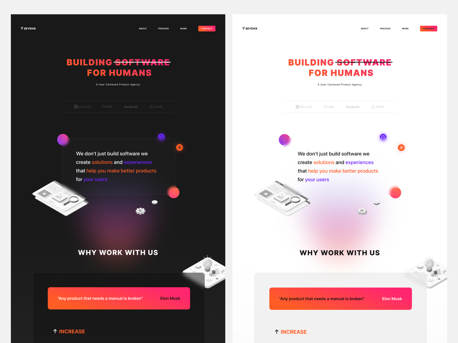 SevenX.tech Landing Page : Dark & Light mode by Arpit Jacob on Dribbble