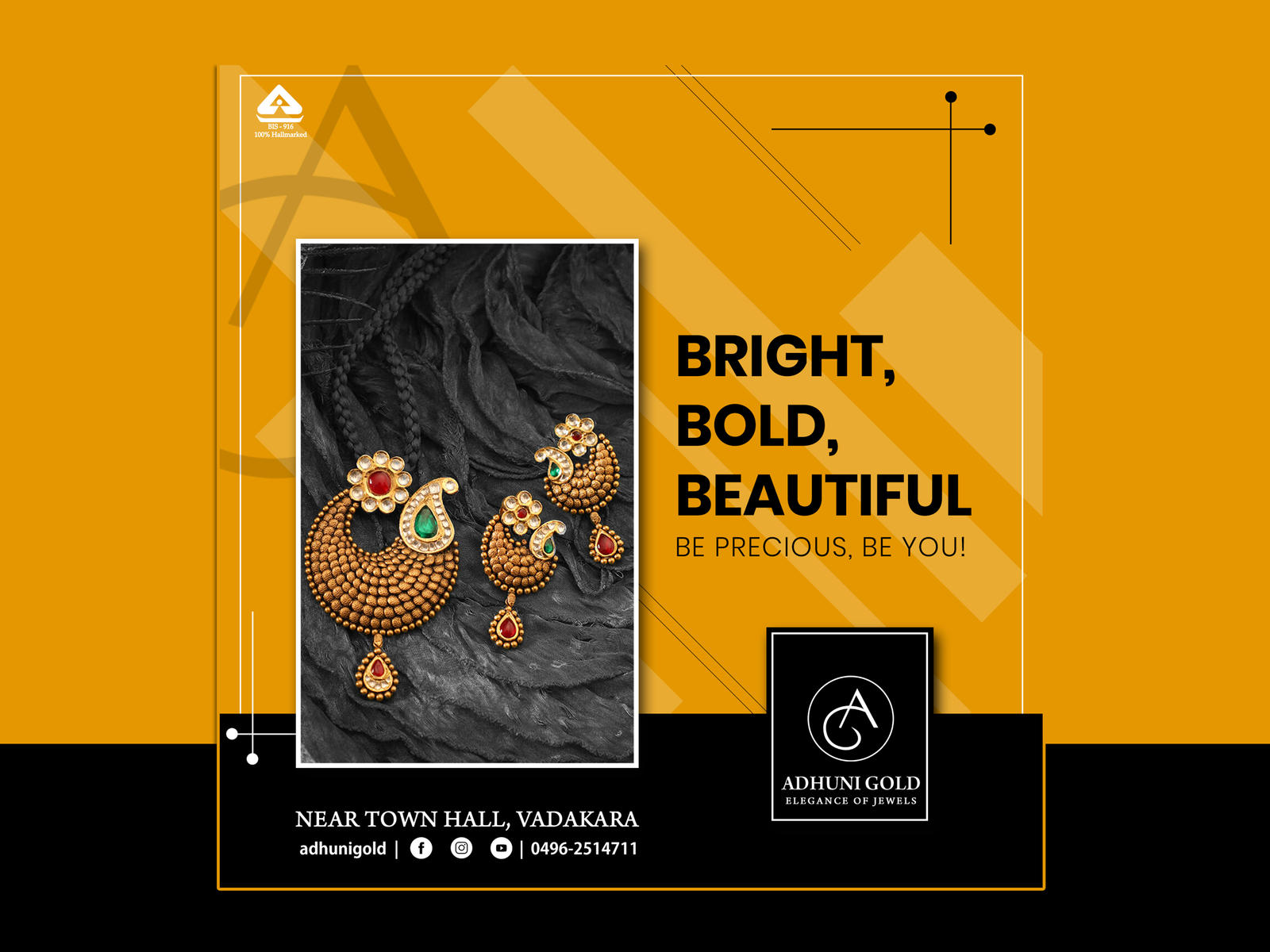 Bright Bold Beautiful | Adhuni Gold Jewellery Ad by Ijas Ahammed PP on ...
