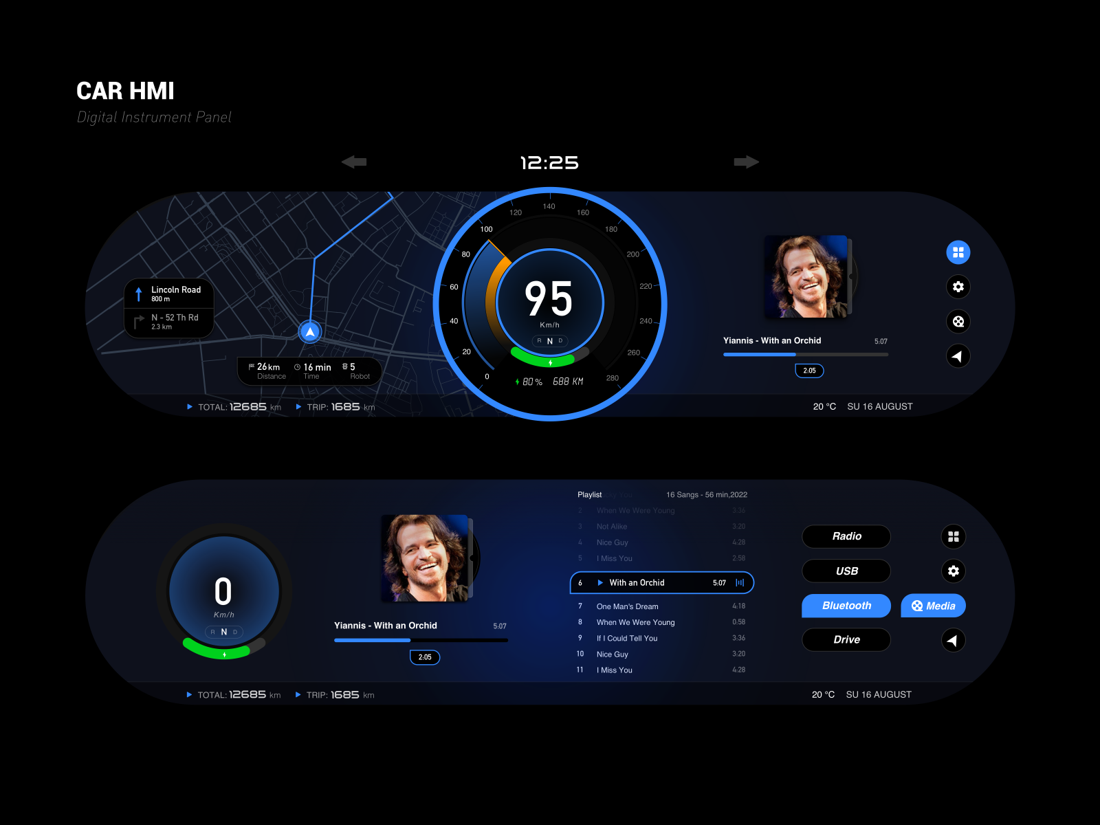 Car HMI Digital Dashboard by Jacky on Dribbble