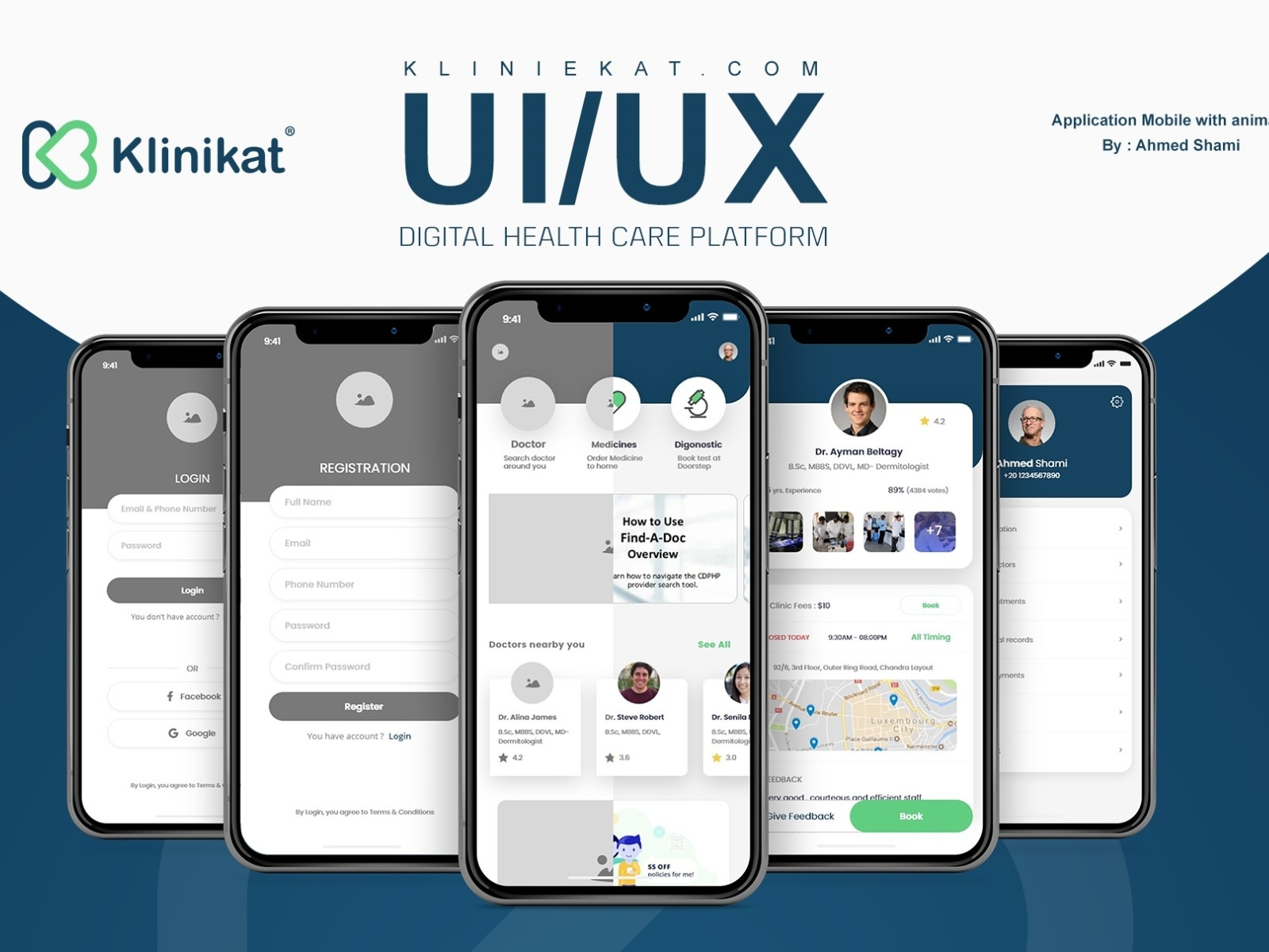 UI/UX Medical Application with Animate For kliniekat by Ahmed Shami on ...