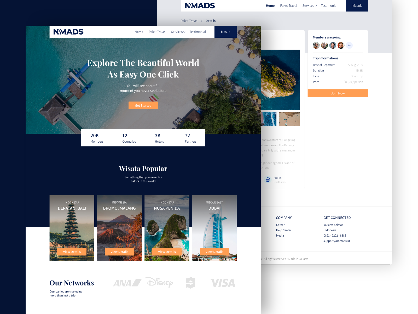 Website Paket Travel (NOMADS) by Ahmad Kurniawan on Dribbble
