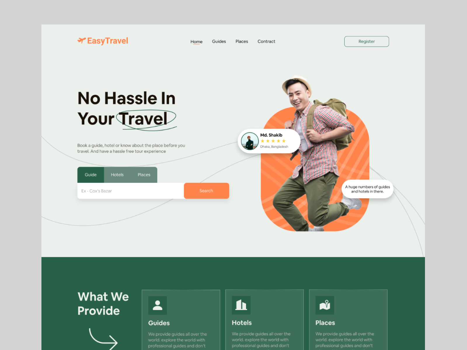 EasyTravel - Travel guide website by Abdur rafi Joy on Dribbble