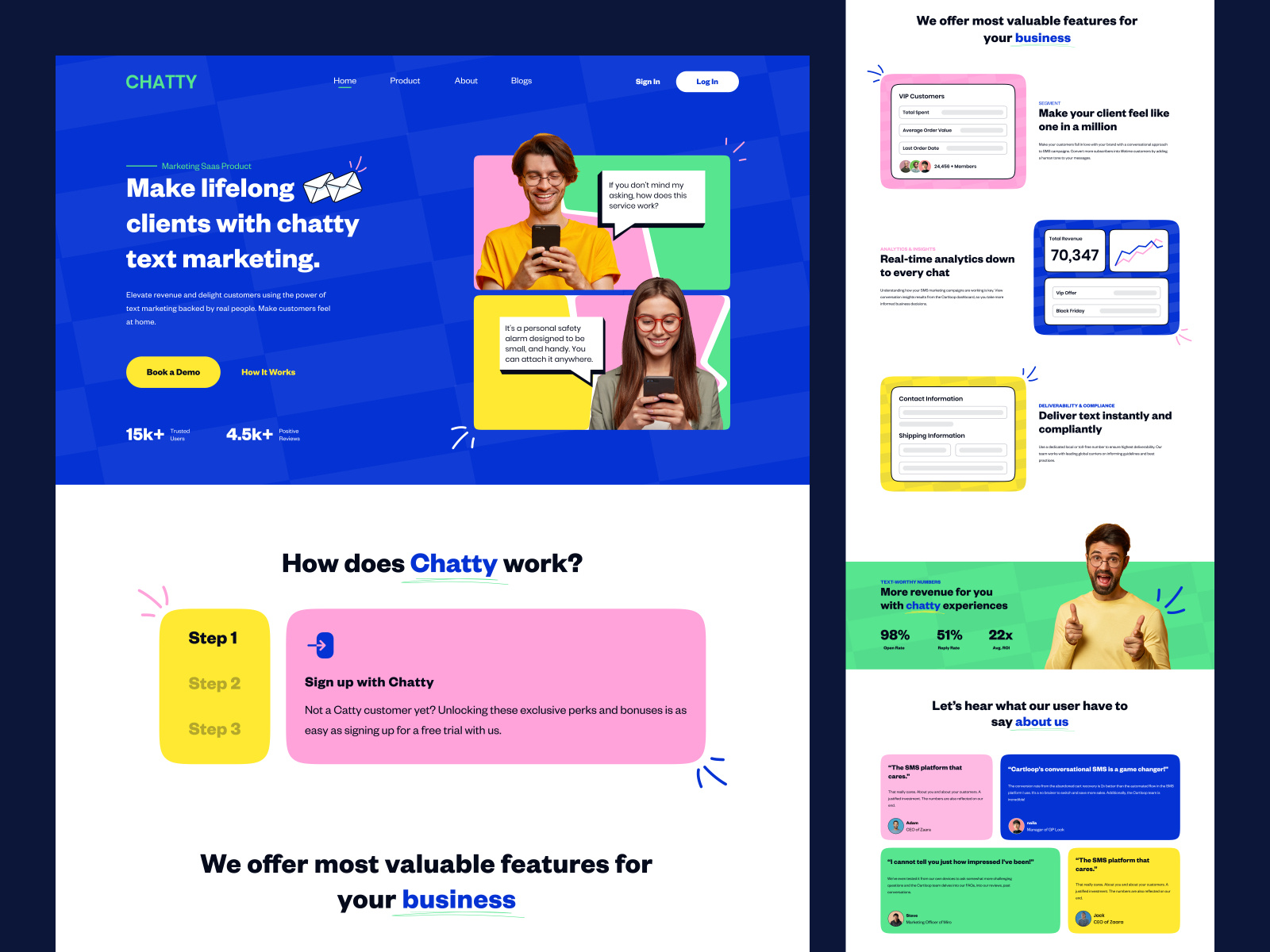 Chatty - Marketing Website design by Abdur rafi Joy for Omotive on Dribbble