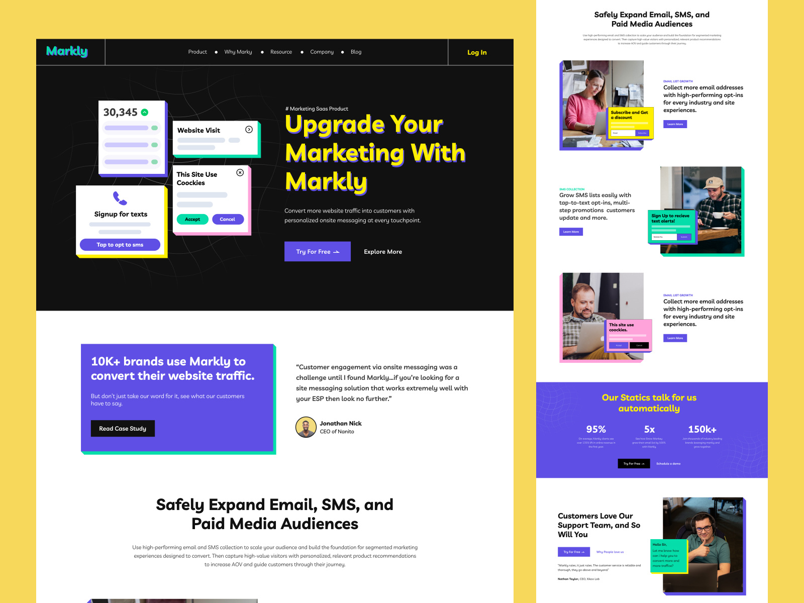 Markly - marketing Landing page Design by Abdur rafi Joy for Omotive on ...