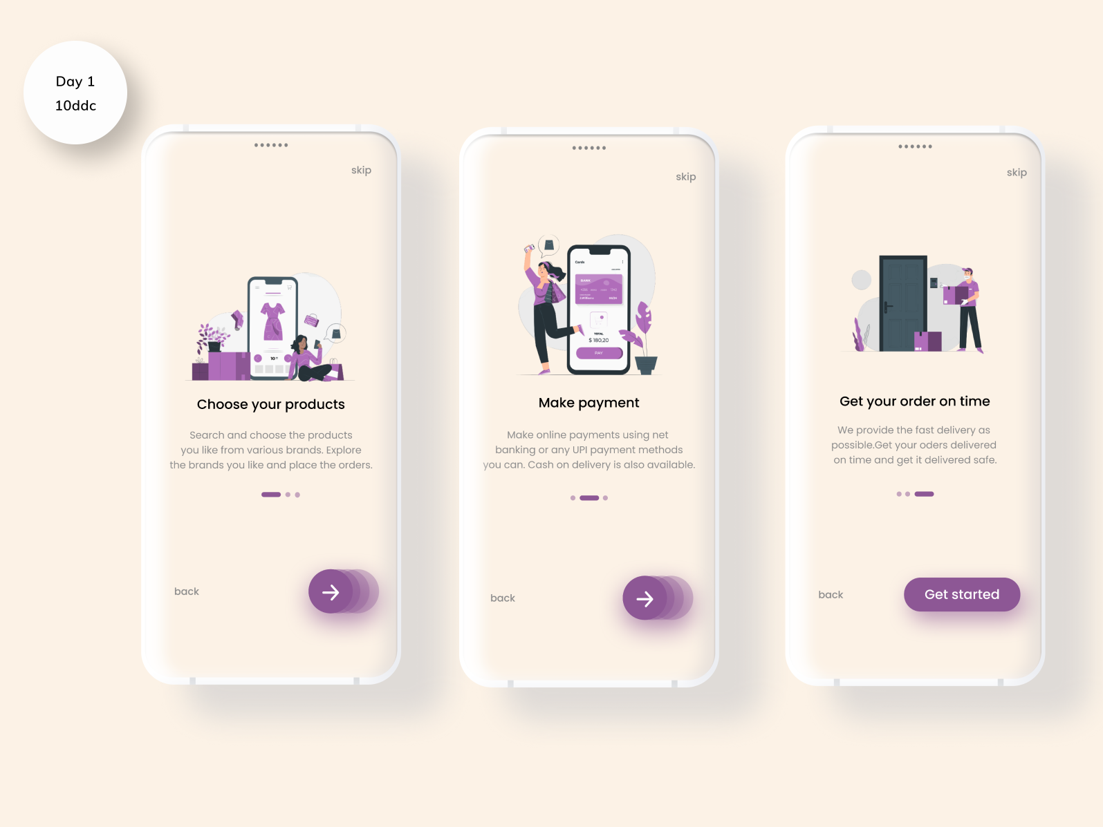 Day 01 of 10 days design challenge by Rubyshalini on Dribbble