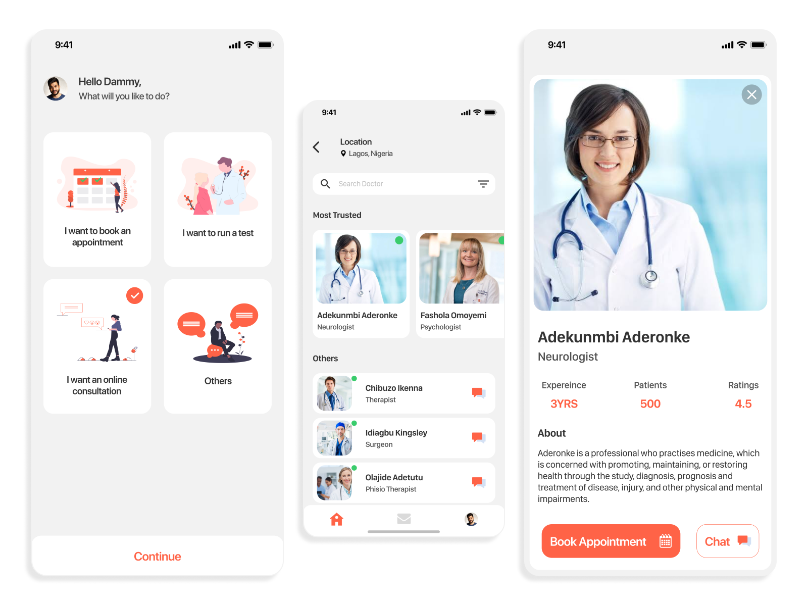 Doctor Booking App by Damilola Adewale on Dribbble