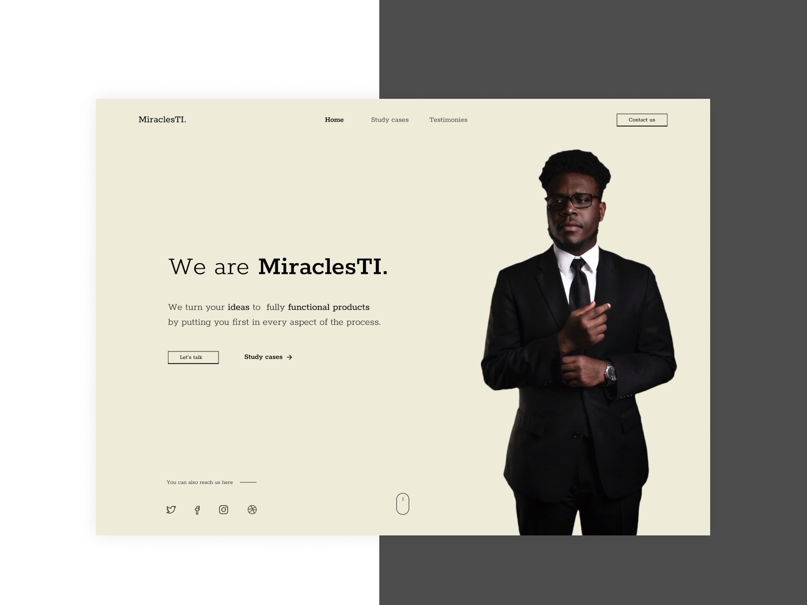 Minimal Landing page by Cyrille Sepele on Dribbble